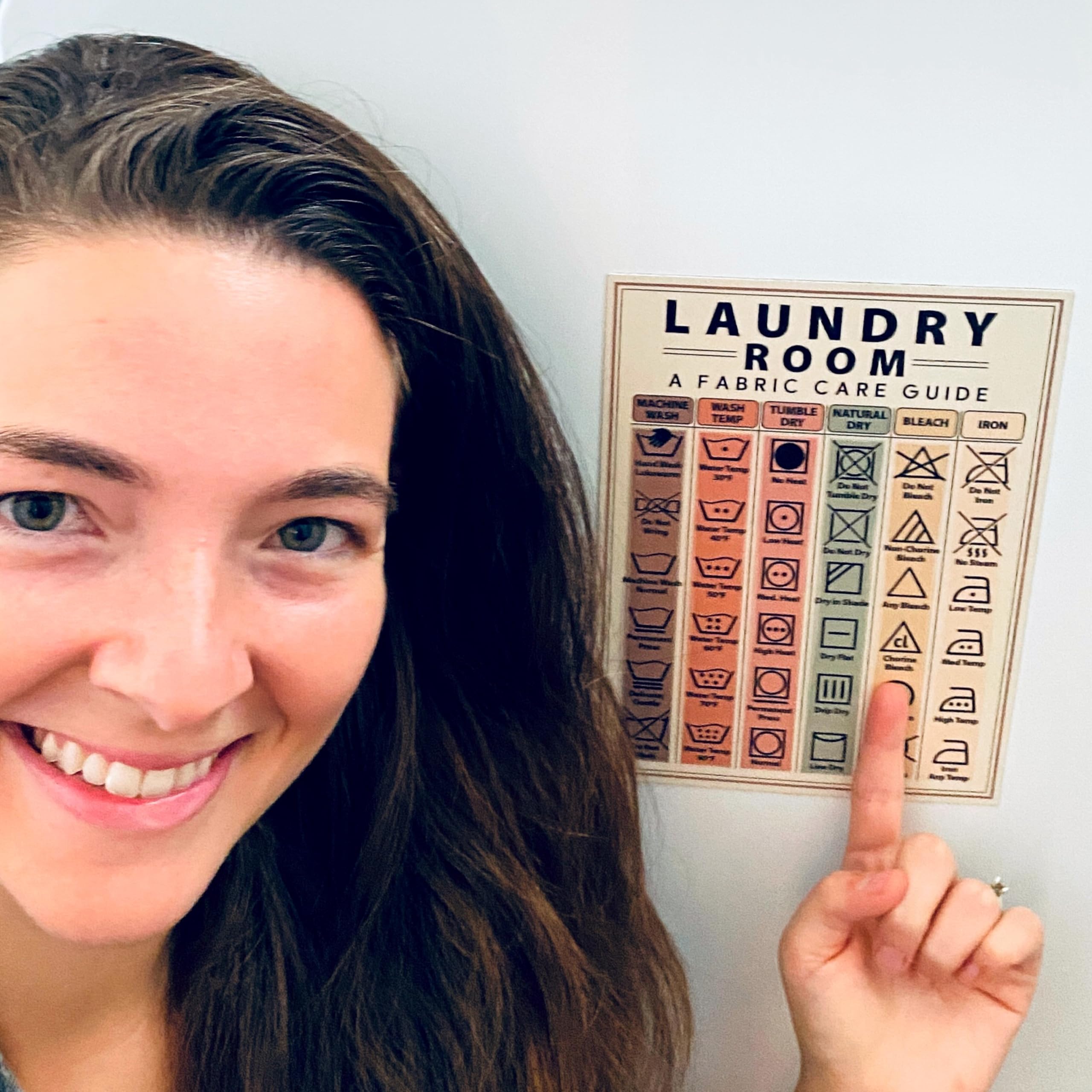 Laundry Symbols Guide Magnet - Laundry Magnets for Washing Machine - 6"x8" Helpful Laundry Magnets for Washing Machine, Laundry Guide Magnet for Home, Washing Machine Magnet Laundry Symbols Wall Art