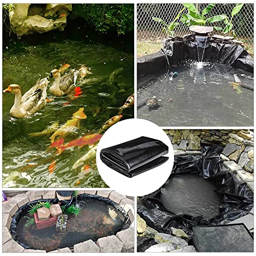 Pond Liner 10 x 13 Ft HDPE Pond Liners, 20 Mil UV Resistant Preformed Pond Liner Easy Cutting, Pond Liner for Natural Looking Ponds, Waterfall, Koi Pondsand Water Garden (Black)