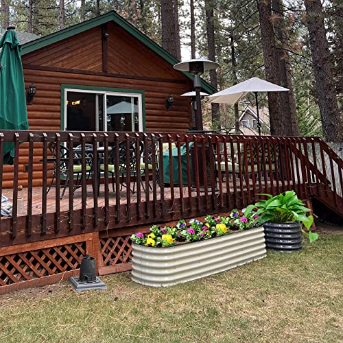 CDEN Aluzinc Raised Garden Bed Kit,Planter Raised Bed,17" Tall,9 in 1 Series for Flowers、Vegetables、Fruites(Starry Grey).