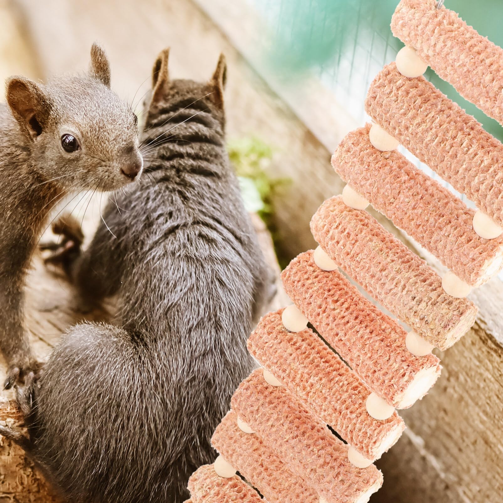 POPETPOP Hamster Arch Bridge Parrot Toys Rabbit Toys Bunny Toys Corncobs Hamster Ladder Wear-Resistant Chinchilla Plaything Parrot Bites Toy Small Pet Ladder Toy Corn Cob Molar Hamster Cage