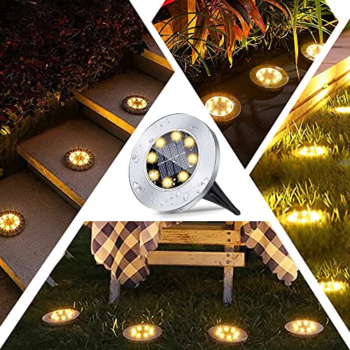 Solar Ground Lights, Yard Lights ,16Pack Solar Outdoor Lights, Outdoor Solar Disk Lights Waterproof LED in-Ground Lights, landscape lighting for Pathway, Yard, Deck, Lawn, Patio, Walkwaygarden decor