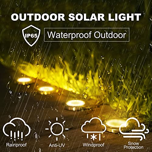 Solar Ground Lights, Yard Lights ,16Pack Solar Outdoor Lights, Outdoor Solar Disk Lights Waterproof LED in-Ground Lights, landscape lighting for Pathway, Yard, Deck, Lawn, Patio, Walkwaygarden decor