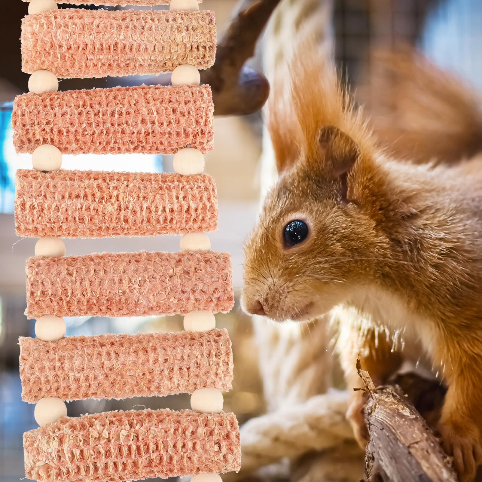 POPETPOP Hamster Arch Bridge Parrot Toys Rabbit Toys Bunny Toys Corncobs Hamster Ladder Wear-Resistant Chinchilla Plaything Parrot Bites Toy Small Pet Ladder Toy Corn Cob Molar Hamster Cage