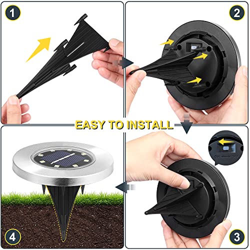 Solar Ground Lights, Yard Lights ,16Pack Solar Outdoor Lights, Outdoor Solar Disk Lights Waterproof LED in-Ground Lights, landscape lighting for Pathway, Yard, Deck, Lawn, Patio, Walkwaygarden decor