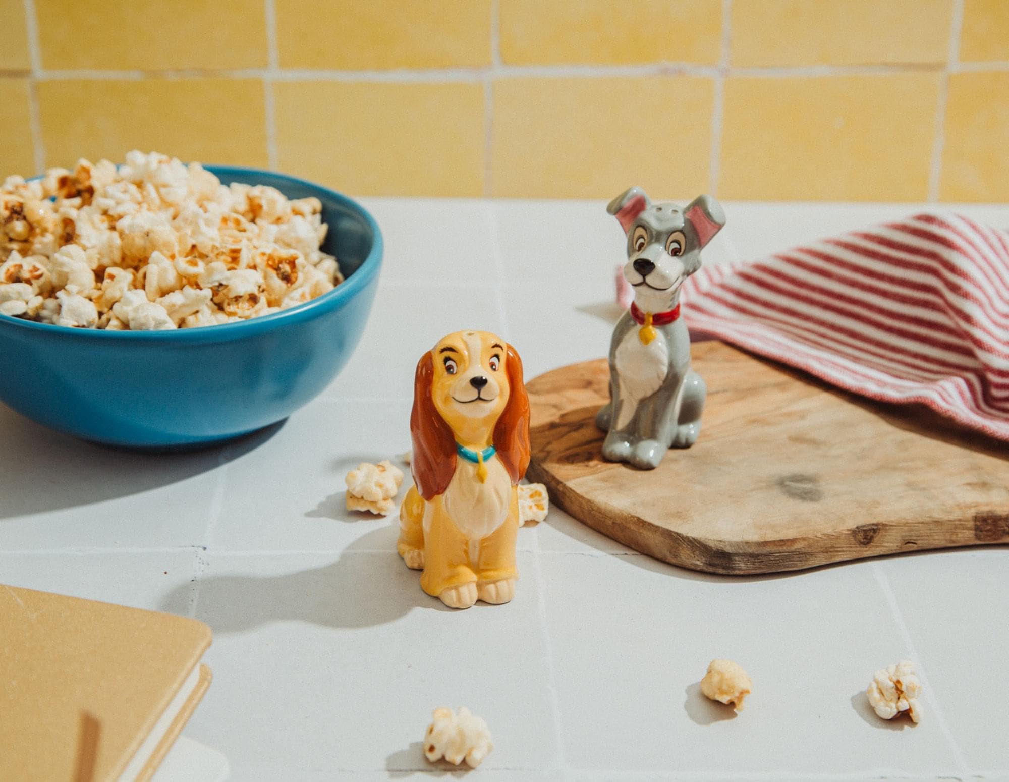 Disney Lady and The Tramp Ceramic Salt and Pepper Shakers, Set of 2 | Spice Dispenser Storage Canisters