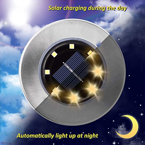 Solar Ground Lights, Yard Lights ,16Pack Solar Outdoor Lights, Outdoor Solar Disk Lights Waterproof LED in-Ground Lights, landscape lighting for Pathway, Yard, Deck, Lawn, Patio, Walkwaygarden decor