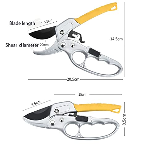 Premium Bypass Pruning Shears,Garden clippers, Gardening scissors,ratchet pruners shears, for orchard,tree, floral, live plants, arthritis weak hand gardening tools (Modern)