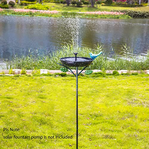 DREAMSOUL Outdoor Garden Bird Bath Metal Bird Baths Cast Iron Birdbath with Metal Stake Tall Bird Bath for Yard Garden Decor(Dia - 9.5inch)