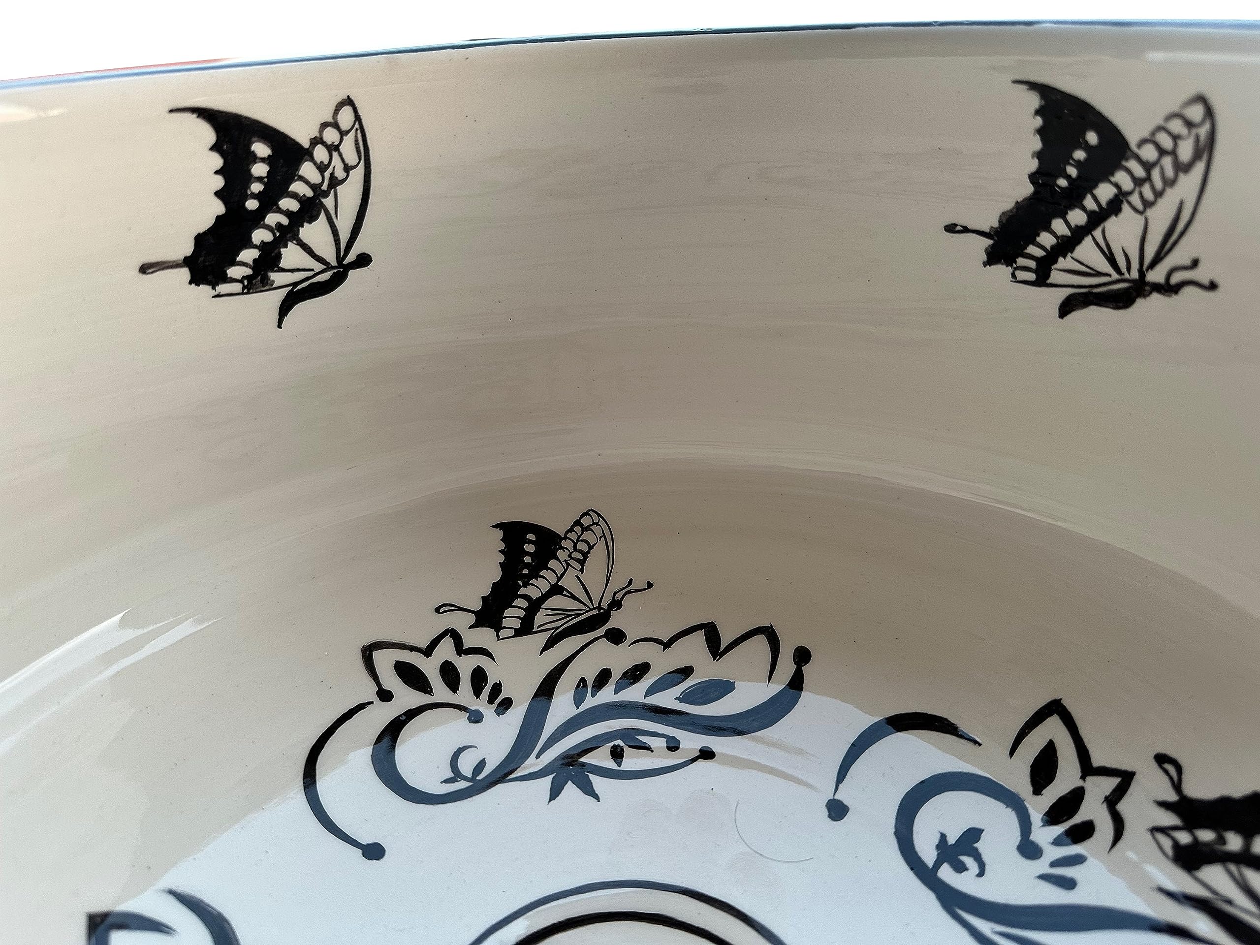 12" Bathroom Butterfly Vessel Sink, Ceramic Countertop Basin, 30 Cm Sink Bowl, Bath Vanity Sink, Bathroom Remodel, Lavatory, Kitchen Basin