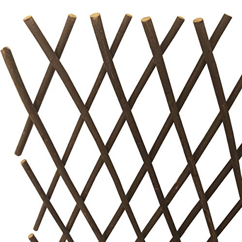 LANDGARDEN Expandable Garden Trellis Plant Support Willow Lattice Fence Panel for Climbing Plants Vine Ivy Rose Cucumbers Clematis