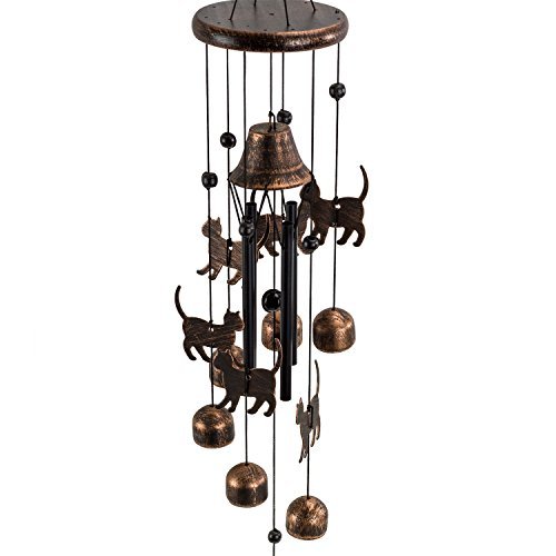 Dawhud Direct 27" H Cats Wind Chimes for Outside Unique Kitten Memorial Windchimes Outdoor Decorations Garden Decor Cat Lover Gift for Women, Mom, Grandma, Unisex