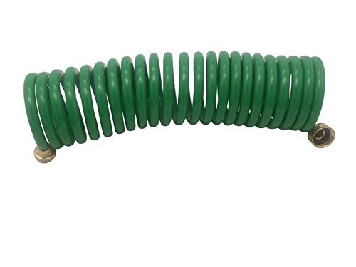 Recoil Hose Garden Hose EVA Curly Water Hose with Brass Connectors Watering Hose Coil Plastic Spring Hose Resistant Garden Coil Hose Self Coil Hose 25 FT, Green