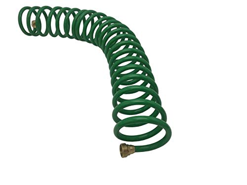Recoil Hose Garden Hose EVA Curly Water Hose with Brass Connectors Watering Hose Coil Plastic Spring Hose Resistant Garden Coil Hose Self Coil Hose 25 FT, Green