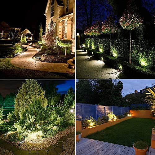 CINOTON Low Voltage Landscape Spotlights Outdoor, Solid Brass Directional Uplights Included MR16 LED Bulb Ground Stake Spot Up Landscape Lighting Fixture for Garden Patio