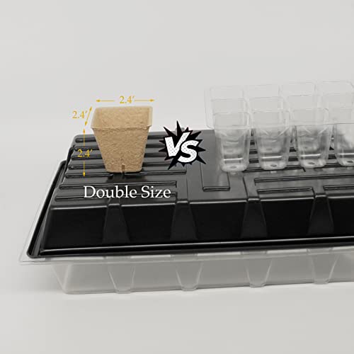 UTYLNE Seed Starter Kit with 90 Peat Pots for Seedlings Seed Starter Tray, 5 Plastic Growing Trays 20 Plant Labels & 3 Garden Tools Outdoor or Indoor