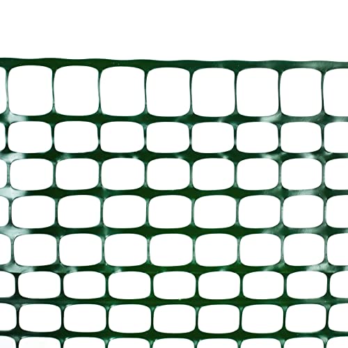 Sunnyglade 4 X100 Ft Outdoor Snow Fence Plastic Safety Temporary Garden Netting for Poultry,Rabbits, Chicken, Dogs,Dark Green (Green)