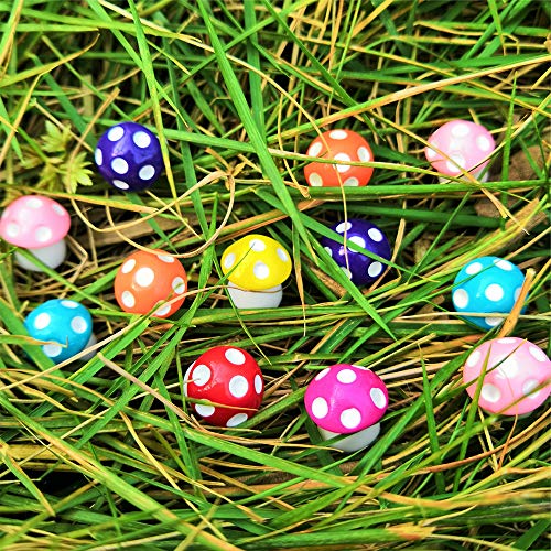 20Pcs Fairy Garden Mushrooms - Mini Mushroom Miniature Figurines for Micro Landscape/Bonsai Craft (Miniature Mushroom, 20Pcs)