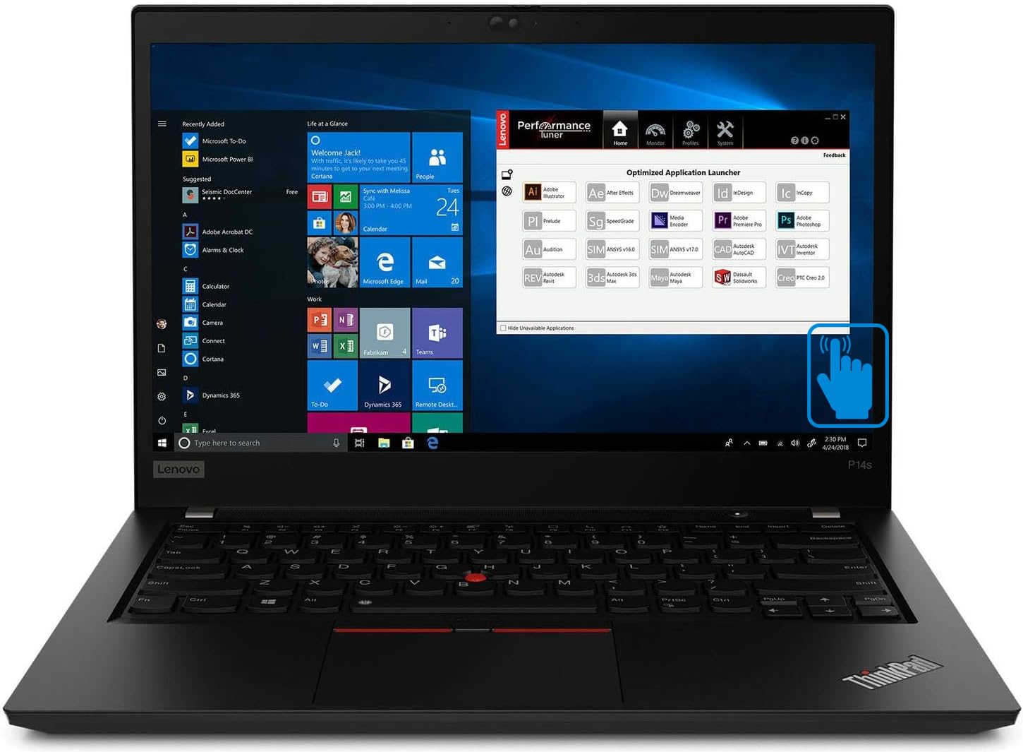 Lenovo ThinkPad P14s Gen 2 Business Laptop 14.0" Touchscreen FHD IPS (Intel i7-1185G7 3.00GHz, 32GB RAM, 1TB PCIe SSD, T500 4GB, Backlit KYB, 2 Thunderbolt 4, WiFi 6, Win 11 Pro) with Dockztorm Hub
