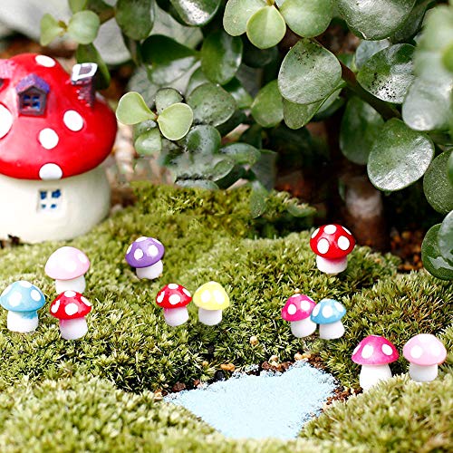 20Pcs Fairy Garden Mushrooms - Mini Mushroom Miniature Figurines for Micro Landscape/Bonsai Craft (Miniature Mushroom, 20Pcs)