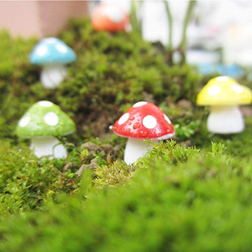 20Pcs Fairy Garden Mushrooms - Mini Mushroom Miniature Figurines for Micro Landscape/Bonsai Craft (Miniature Mushroom, 20Pcs)