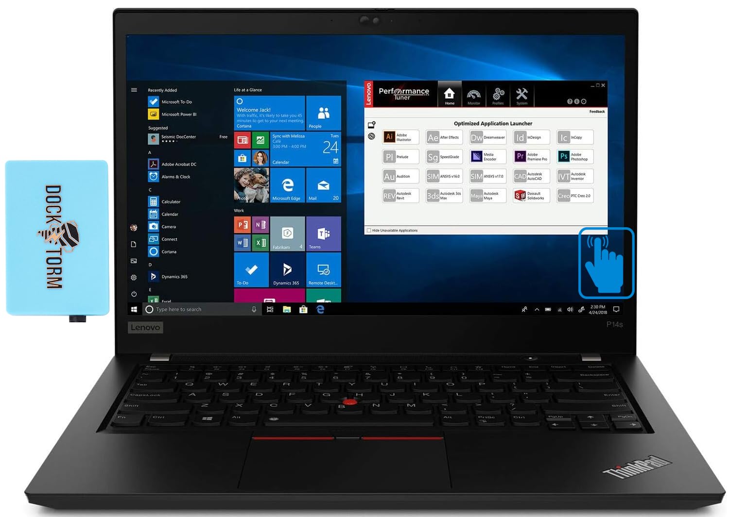 Lenovo ThinkPad P14s Gen 2 Business Laptop 14.0" Touchscreen FHD IPS (Intel i7-1185G7 3.00GHz, 32GB RAM, 1TB PCIe SSD, T500 4GB, Backlit KYB, 2 Thunderbolt 4, WiFi 6, Win 11 Pro) with Dockztorm Hub