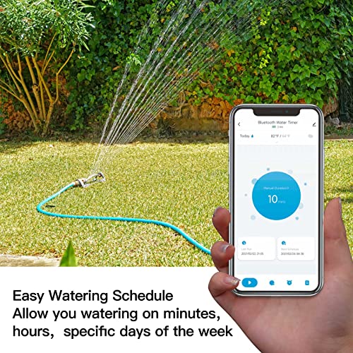 Smart Water Timer with Wi-Fi Hub, Bluetooth Hose Timer with Rain Delay for Outdoor Garden Lawn Faucet, Programmable Irrigation Sprinkler Timer with Automatic and Manual (Smart WiFi)