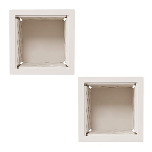 Pure Garden Lattice Design Planter Box 2-Pack β 14.75-Inch Decorative Outdoor Flower or Plant Pots β Front Porch, Patio, and Garden Decor (White)