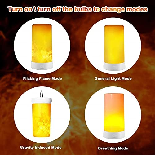 Led Flame Light, Flicking Flame Candles Fire Lanterns Outdoor Hanging Lamps with Remote and 4 Flame Modes for Home Party Garden Christmas Decoration