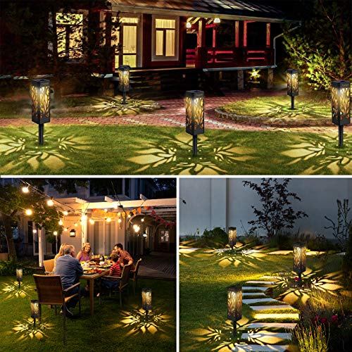 TomCare Solar Lights Outdoor Upgraded Bright Solar Pathway Lights Bigger Size Decorative Solar Garden Lights Waterproof Solar Powered Led Landscape Garden Lighting for Path Yard Walkway, 8 Pack