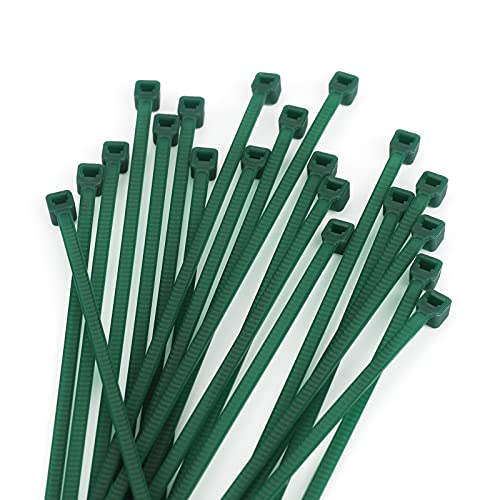 KINGLAKE 100 Pcs 3mm Dark Green Nylon Garden Cable Zip Ties Self Locking Cable Ties Twist Ties 10"
