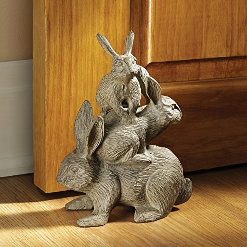 Design Toscano QH11134 Bunched Bunnies Cast Iron Statue, Bronze,Single
