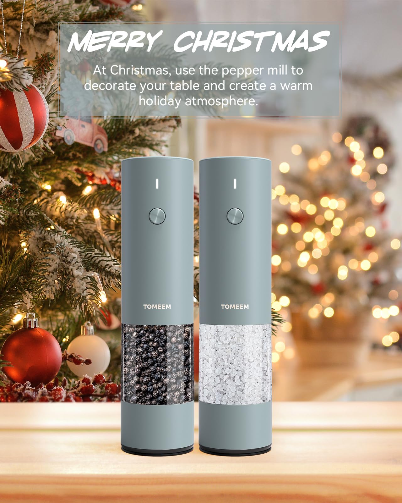 Upgraded Larger Capacity: Electric Salt and Pepper Grinder Set Rechargeable with LED lights, Stainless Steel Automatic Pepper and Salt Grinder Refillable with 6 Adjustable Coarseness