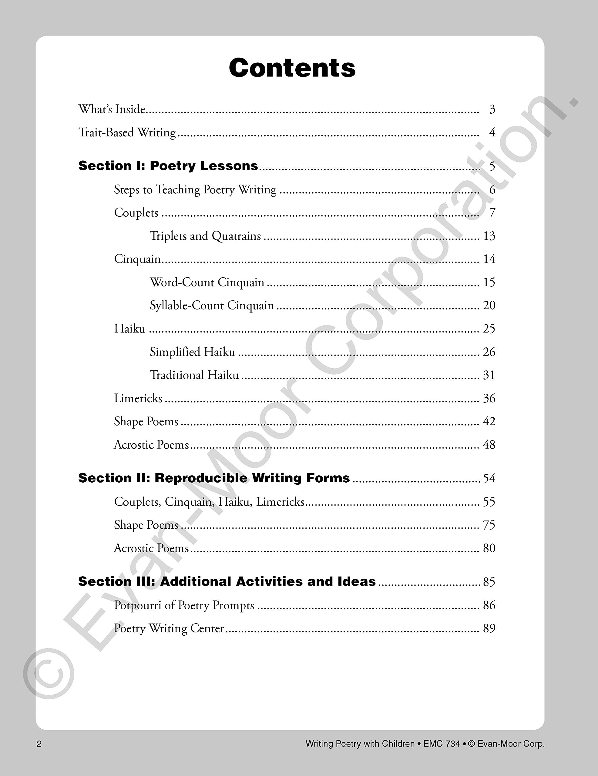 Evan-Moor Writing Poetry with Children, Grade 1-6 Activity Book - Supplemental Teaching Resource Workbook Inspires Poets (Writing Skills Essentials)