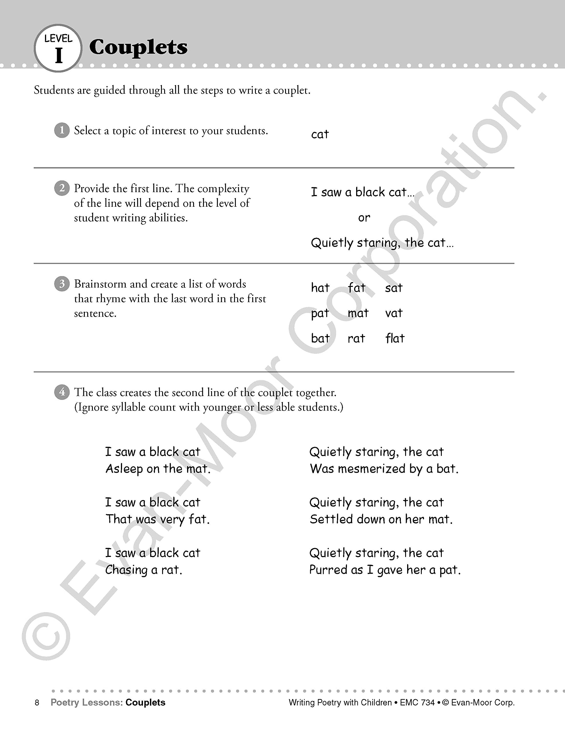 Evan-Moor Writing Poetry with Children, Grade 1-6 Activity Book - Supplemental Teaching Resource Workbook Inspires Poets (Writing Skills Essentials)
