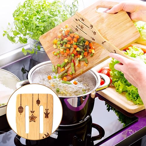 5 Pieces Burned Cooking Utensil Spoon Christmas Wooden Spoons Set Christmas Kitchen Decoration for Christmas Gift House Present Supplies (Religious Style)