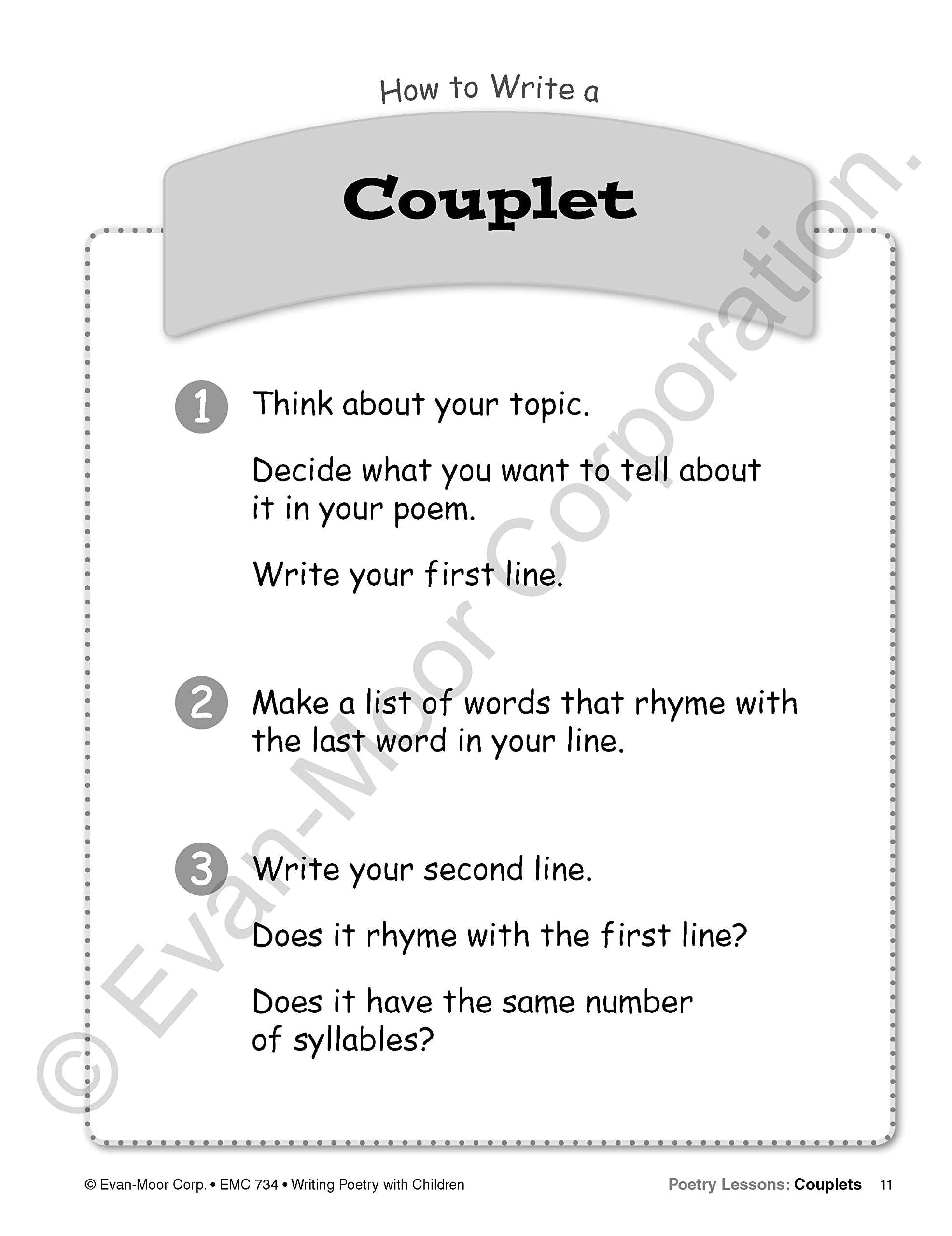 Evan-Moor Writing Poetry with Children, Grade 1-6 Activity Book - Supplemental Teaching Resource Workbook Inspires Poets (Writing Skills Essentials)