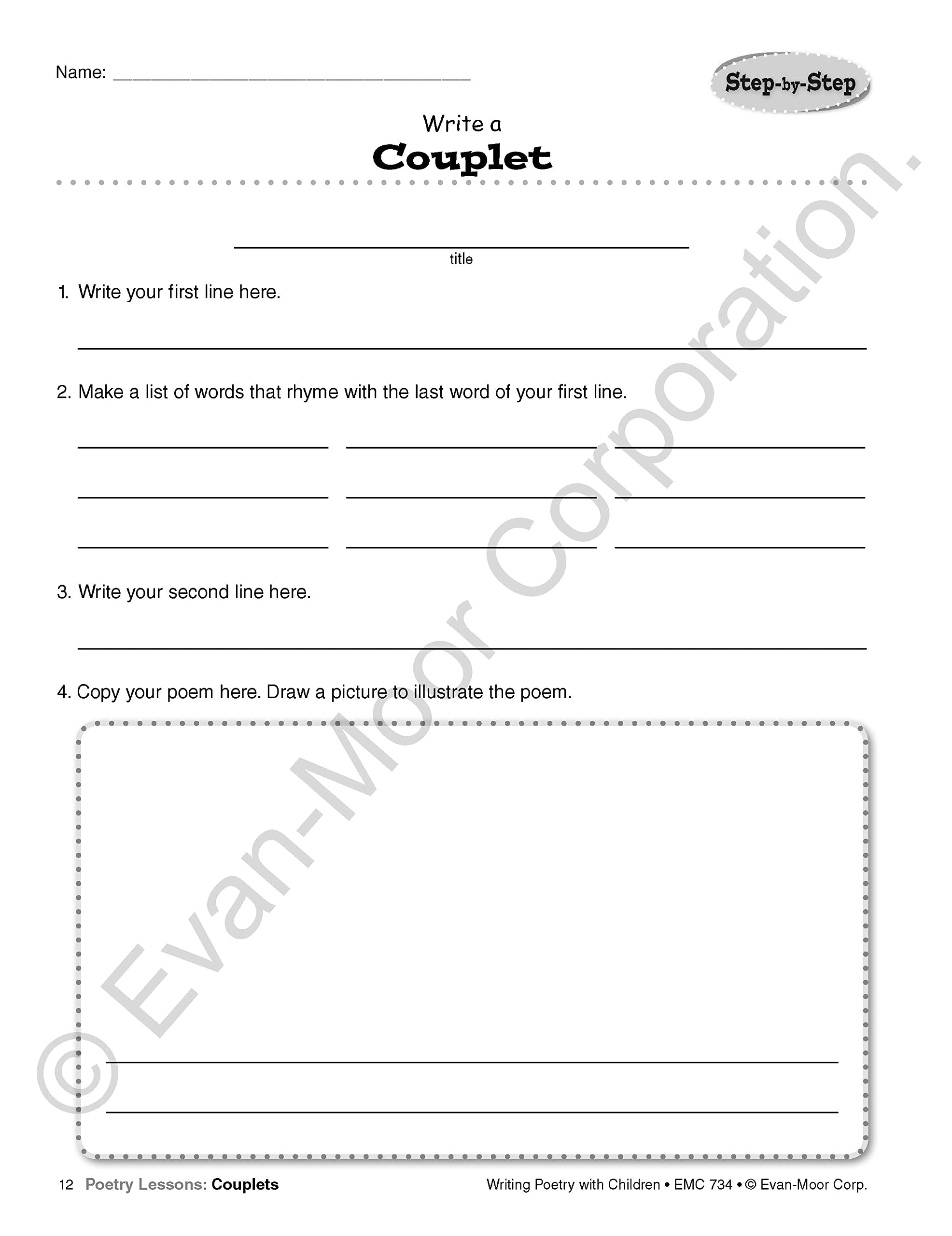Evan-Moor Writing Poetry with Children, Grade 1-6 Activity Book - Supplemental Teaching Resource Workbook Inspires Poets (Writing Skills Essentials)