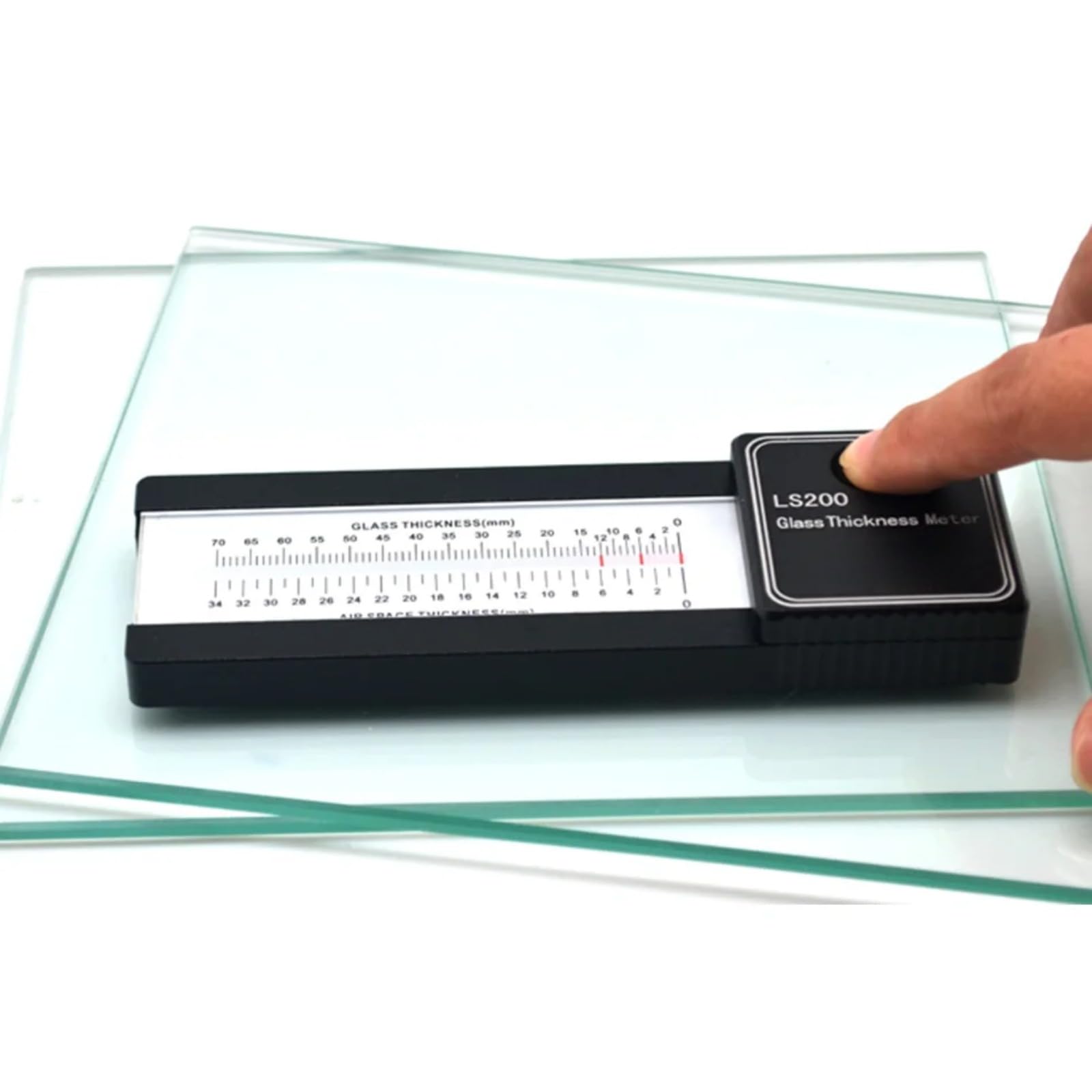 LS200 Glass Thickness Gauge - Accurate Measurement up to 70mm, Easy One-Side Operation for Glazing - Precision Tool for Architectural Laminated Glass, Window Walls, and Glass Bottles