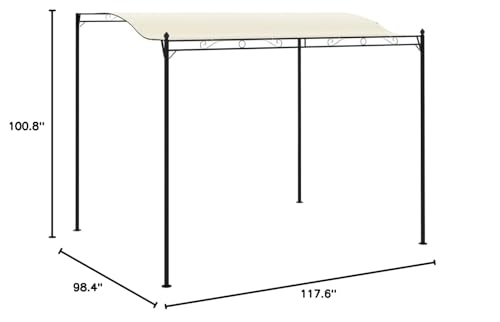 Gazebo Fabric,Camping Gazebo,Deck Gazebo,Outdoor Canopy,Garden Gazebo,Fruit Stand Gazebo,Patio Gazebo,Hardtop Gazebo,for Barbeque, Patio,Deck,Garden Party,Cream White