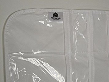 Household Essentials 01943 Hanging Jewelry Organizer - 80-Pockets for Necklaces, Bracelets, and Accessories - White Vinyl