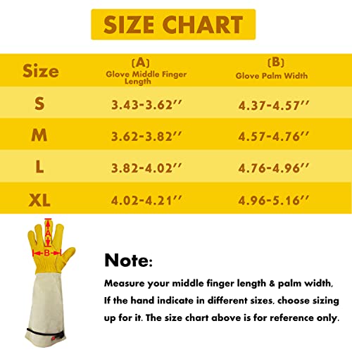 GLOSAV Gardening Gloves Thorn Proof for Rose Pruning & Cactus Trimming, Long Leather Garden Gloves for Women & Men (Medium)