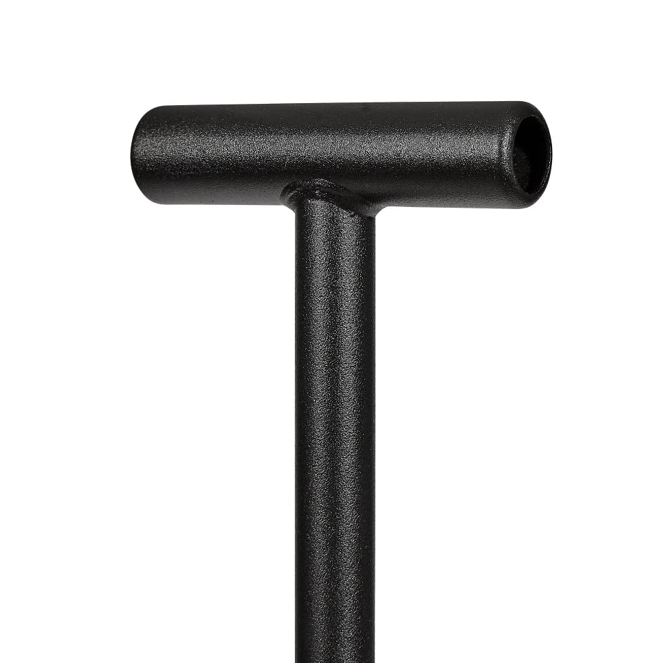 CKG Metal Detecting Shovel Digging Tool with Double Serrated Blade β Heavy Duty Digger Garden Root Cutter T-Handle Spade for Professional Landscapers Lawn Gardeners Relic & Gold Prospecting - Black