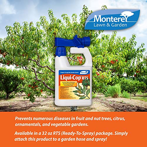 Monterey LG3190 Liqui-Cop Copper Garden Spray Fungicide for Disease Prevention, 32-Ounce RTS, 32 oz