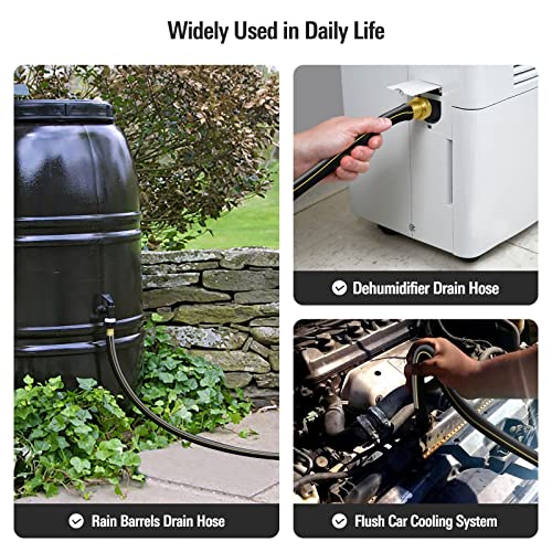 Solution4Patio Garden Short Hose 3/4 in. x 7 ft. Hose Reel Lead in Hose, Male/Female Solid Brass Fittings, No Leaking, Short Connector Hose for Water Softener, Dehumidifier, Camp RV, Janitor Sink Hose