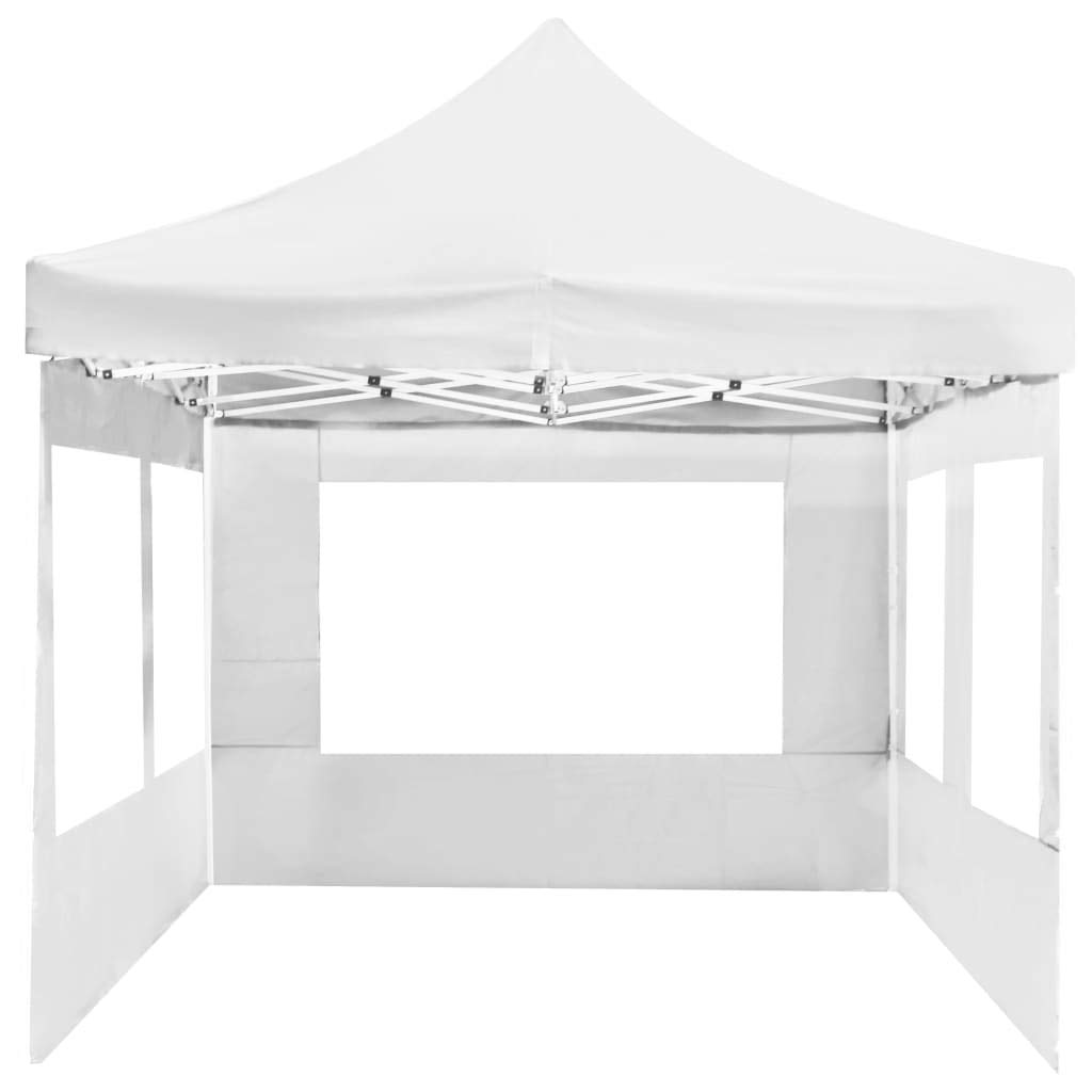 Professional Folding Party Tent with Walls Aluminum,Fruit Stand Gazebo,Deck Gazebo,Camping Gazebo,Hardtop Gazebo,Featuring a Folding Design,for Barbeque, Patio,Garden Party,Markets,19.7'x9.8' White