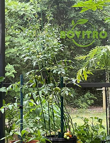 Garden Stakes,Connectable Plant Support Stakes,BOVITRO 40Pcs Steel Plant Stakes with 20 Connectors[16 Inches Each-Adjust Length Freely]