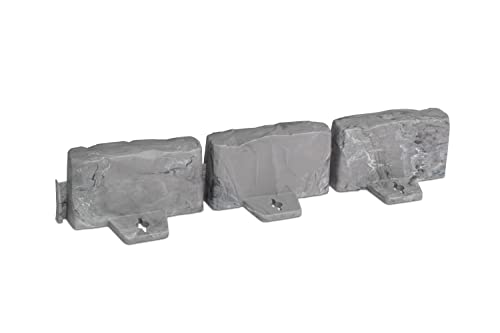 EasyFlex No-Dig Landscape Edging with Anchoring Spikes, 2.7 in Tall Decorative Stone-Look Garden Border, 15 Foot Kit, Slate Gray