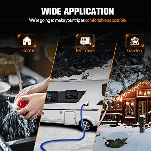 Bipeoo 30FT Heated Water Hose for Rv,-45 ℉ Antifreeze Drinking Garden Water Hose with Energy Saving Thermostat,1/2" Inner Diameter Rv Accessories-Lead and BPA Free,DuctHoses
