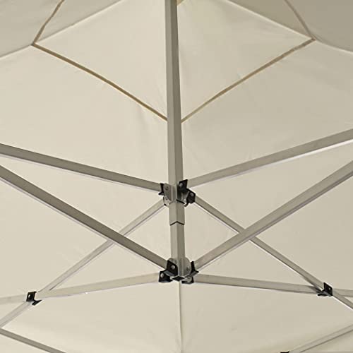 Professional Folding Party Tent Aluminum,Fruit Stand Gazebo,Deck Gazebo,Camping Gazebo,Hardtop Gazebo,Featuring a Folding Design,for Barbeque, Patio, Deck,Garden Party,Markets,9.8'x9.8' Cream