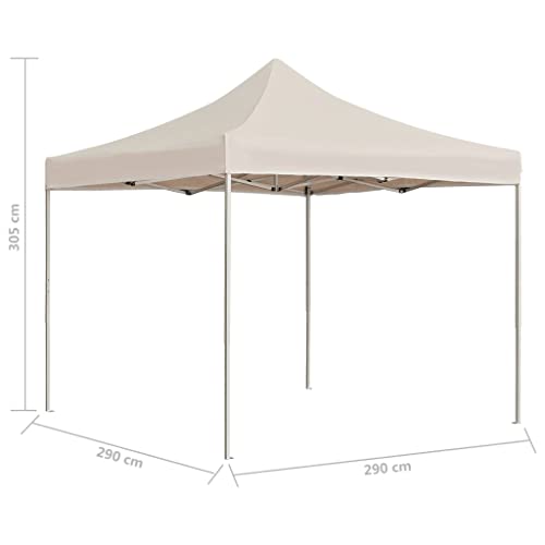 Professional Folding Party Tent Aluminum,Fruit Stand Gazebo,Deck Gazebo,Camping Gazebo,Hardtop Gazebo,Featuring a Folding Design,for Barbeque, Patio, Deck,Garden Party,Markets,9.8'x9.8' Cream